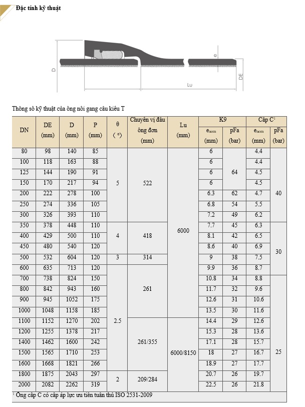 Ống gang cầu XinXing